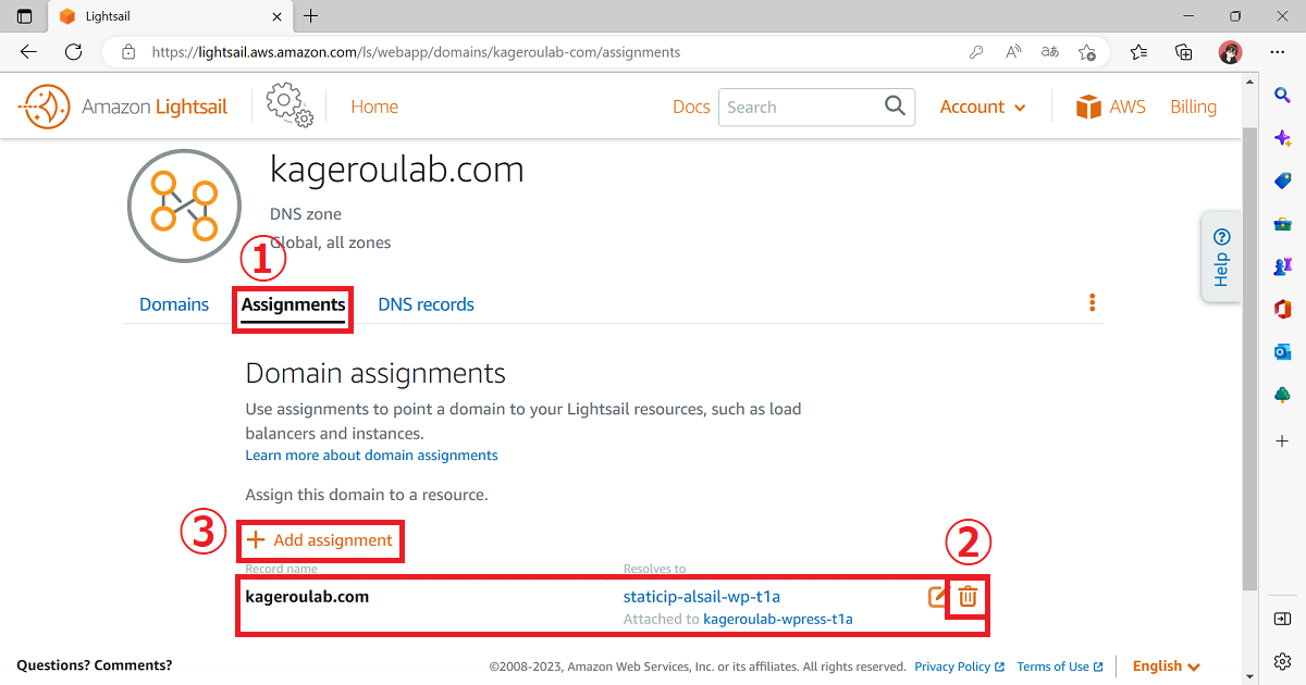 AWS LightsailでWordPress起動 (3:Lightsail用CDN設定、SSL設定、Route53設定変更) – KagerouLab